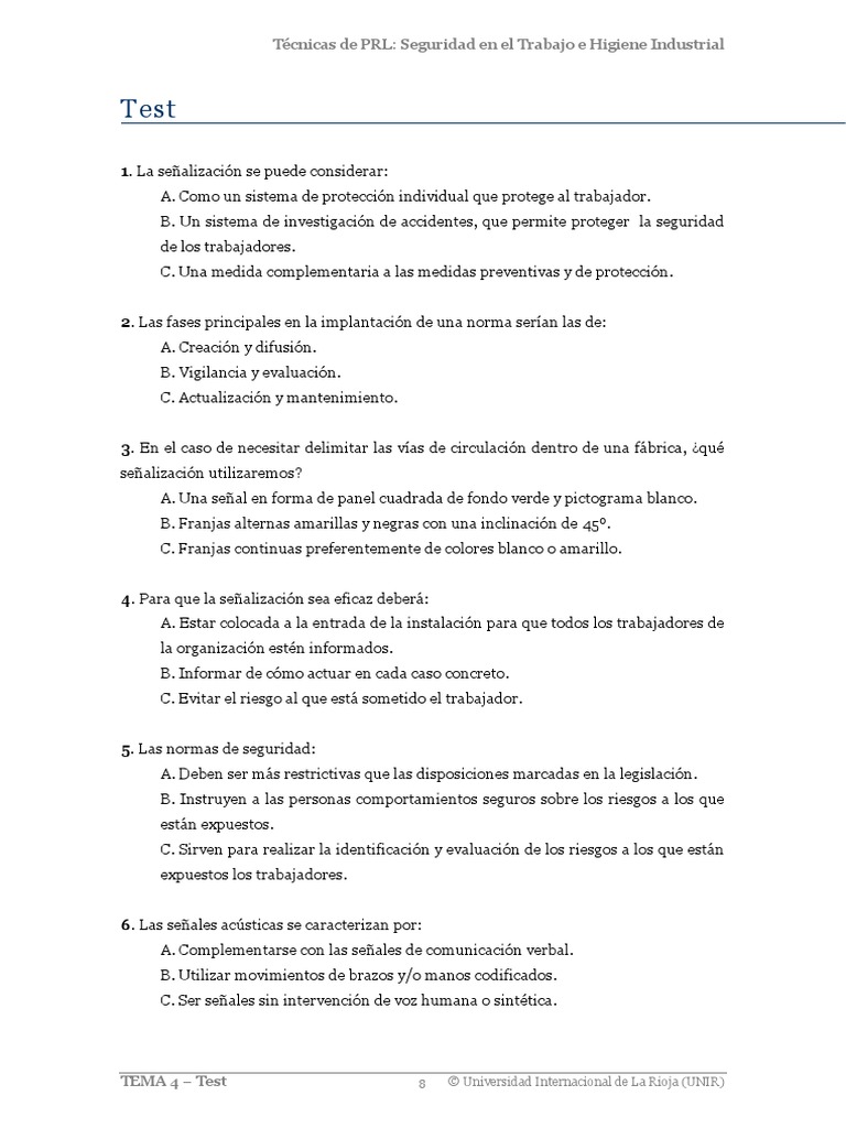 Normas y Señalización de Seguridad Tema 4-8-9 | PDF