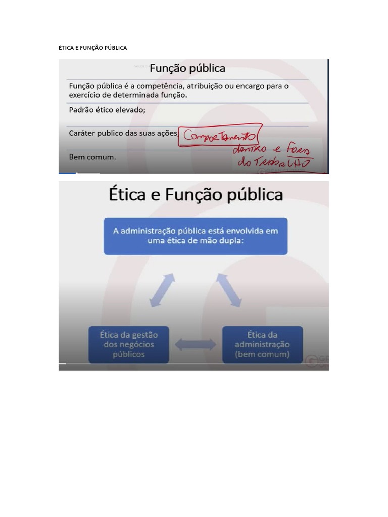 1 - Ética e Função Pública - Slides Da Aula - Base Do Decreto 1171-94 | PDF