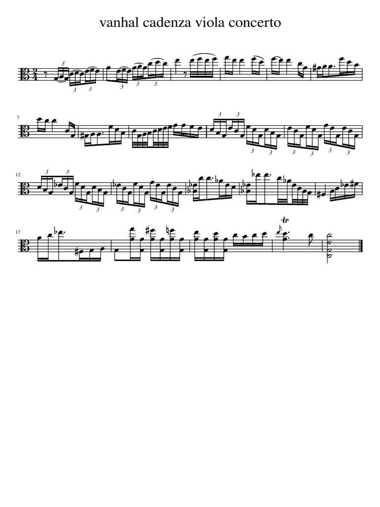 Vanhal Viola Concerto Cadenza | PDF