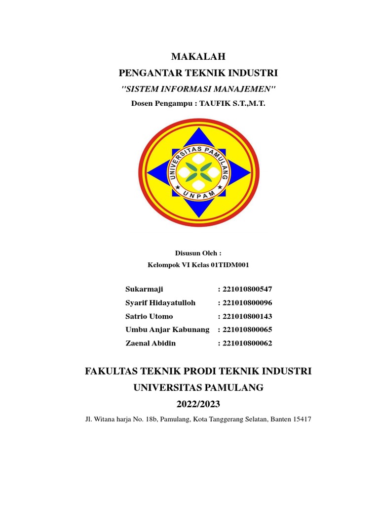 Makalah SIM Pengantar Teknik Industri | PDF