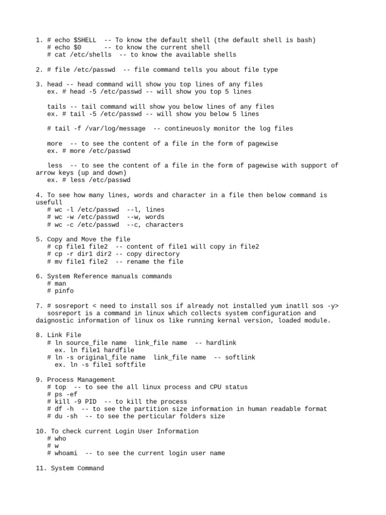 Linux Basic Commands Pdf Computer File Utility Software