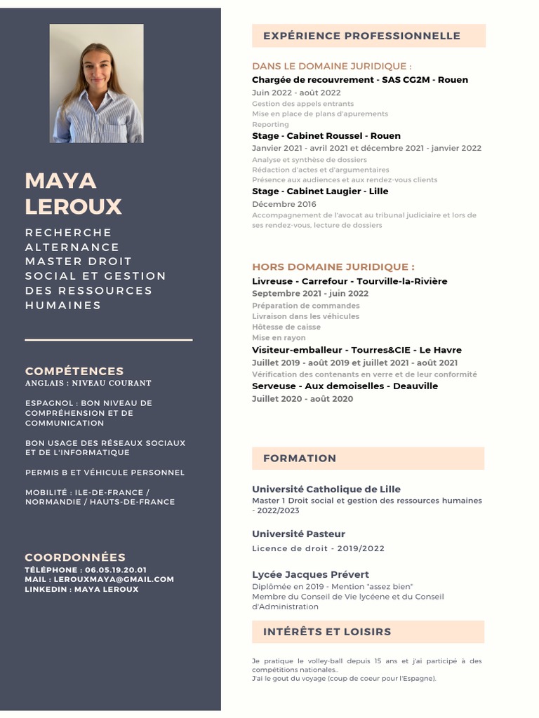 CV MAYA LEROUX Alternance 2022 | PDF