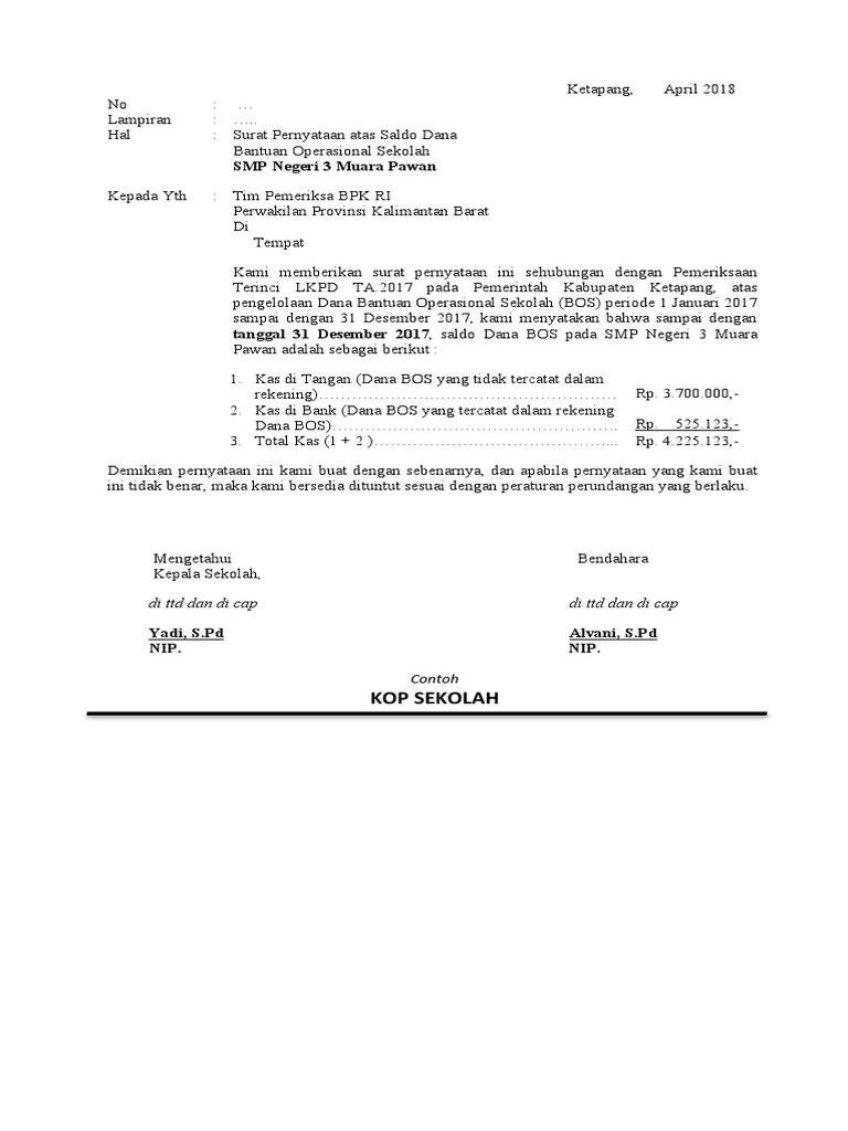 Contoh Surat Dari BPK | PDF Contoh Surat Dari BPK | PDF