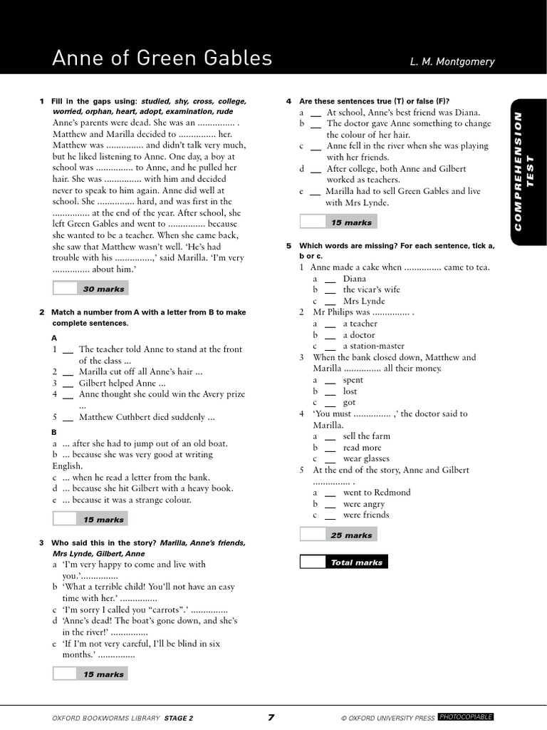 Newobwgreengablestest ANNE OF GREEN GABLES | PDF | Anne Of Green Gables