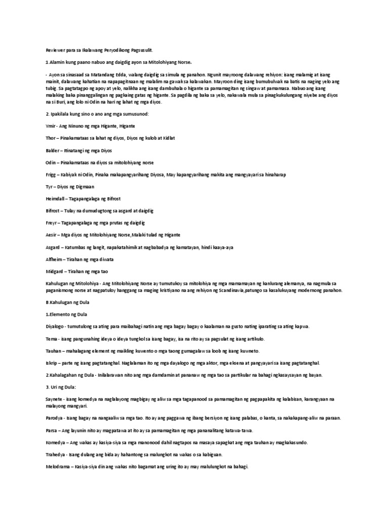 Filipino Reviewer | PDF