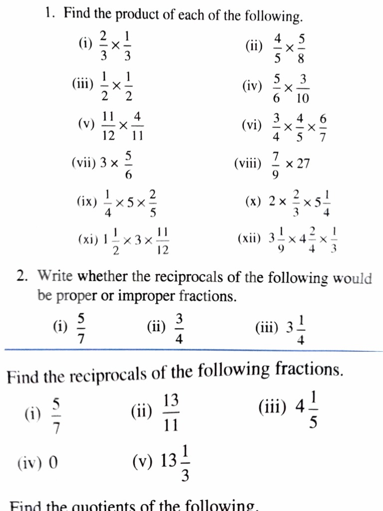 Gr6 Fractions Worksheet5 | PDF