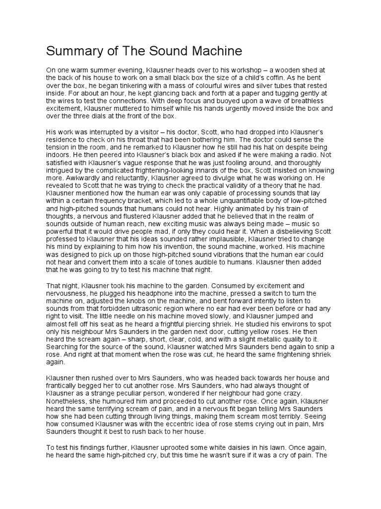 Summary of The Sound Machine | PDF