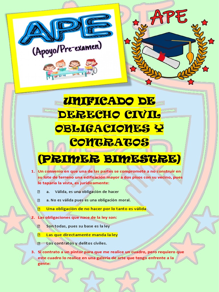 APE de Derecho Civil - Obligaciones y Contratos - Primer Bimestre ... APE de Derecho Civil - Obligaciones y Contratos - Primer Bimestre ...