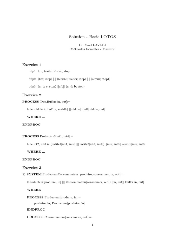 Solution TD Lotos | PDF