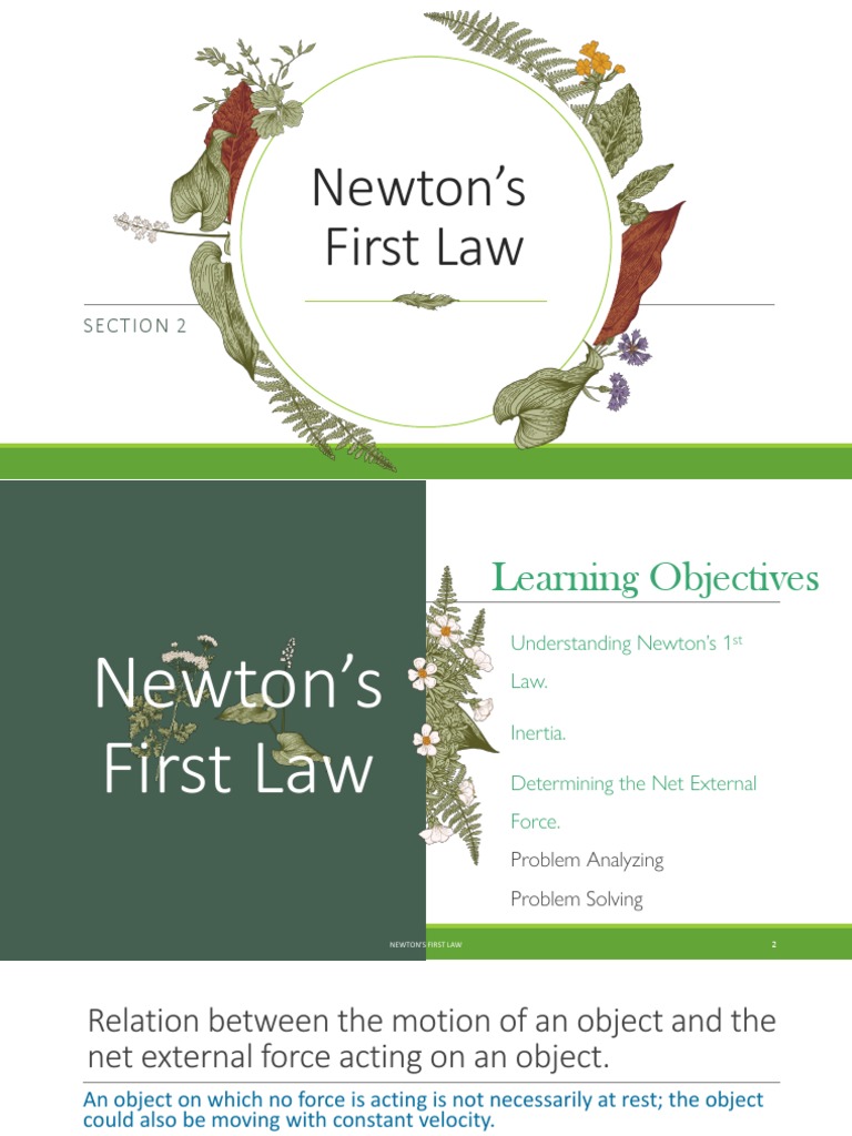 Newton's First Law | PDF | Force | Inertia