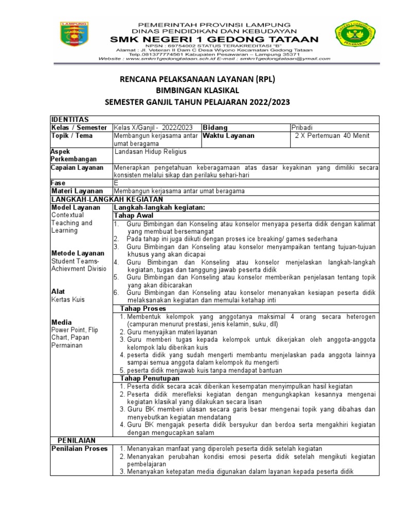 RPL BK Merdeka KLS X | PDF