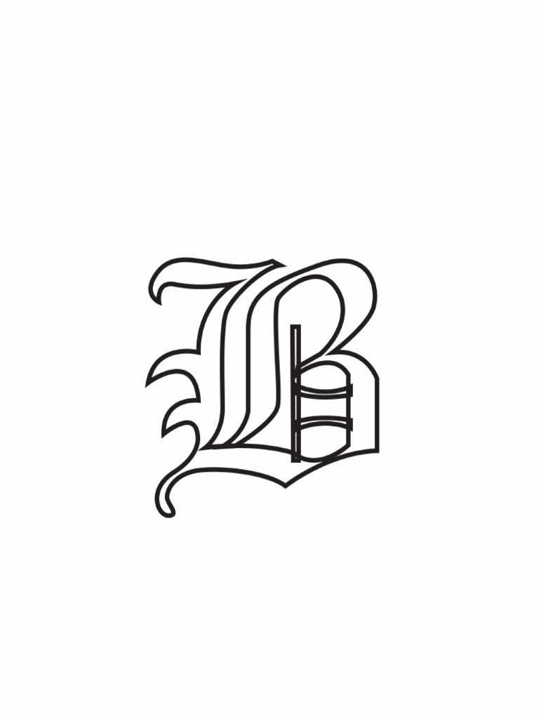 Free Printable Gothic Calligraphy Letters Gothic Calligraphy Letter B | PDF