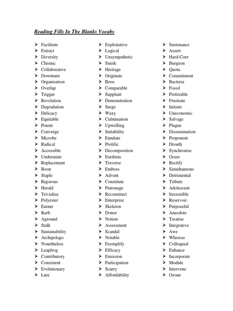 Reading Vocabs | PDF