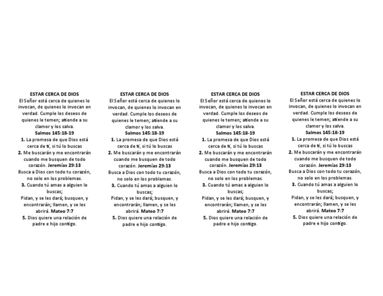 Promesas de cercanía con Dios | PDF | Adoración Cristiana Y Liturgia ...