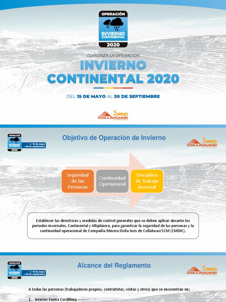 Presentación Reglamento Operación Invierno - Periodo Continental 2020 | PDF