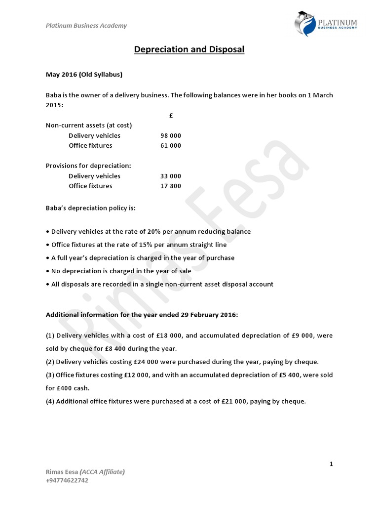 Edexel | PDF | Depreciation | Book Value