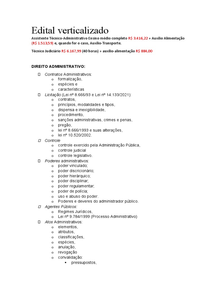 Edital Verticalizado | PDF | Juros | Orçamento