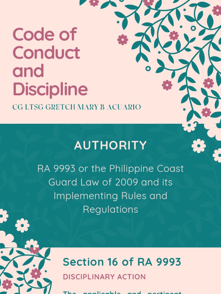 Code of Conduct and Discipline | PDF | Uniform Code Of Military Justice ...