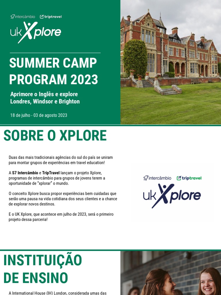 Summer Camp UK Xplore - Julho 2023 - S7 + Trip Travel (S7 GERAL) | PDF | Inglaterra | Londres