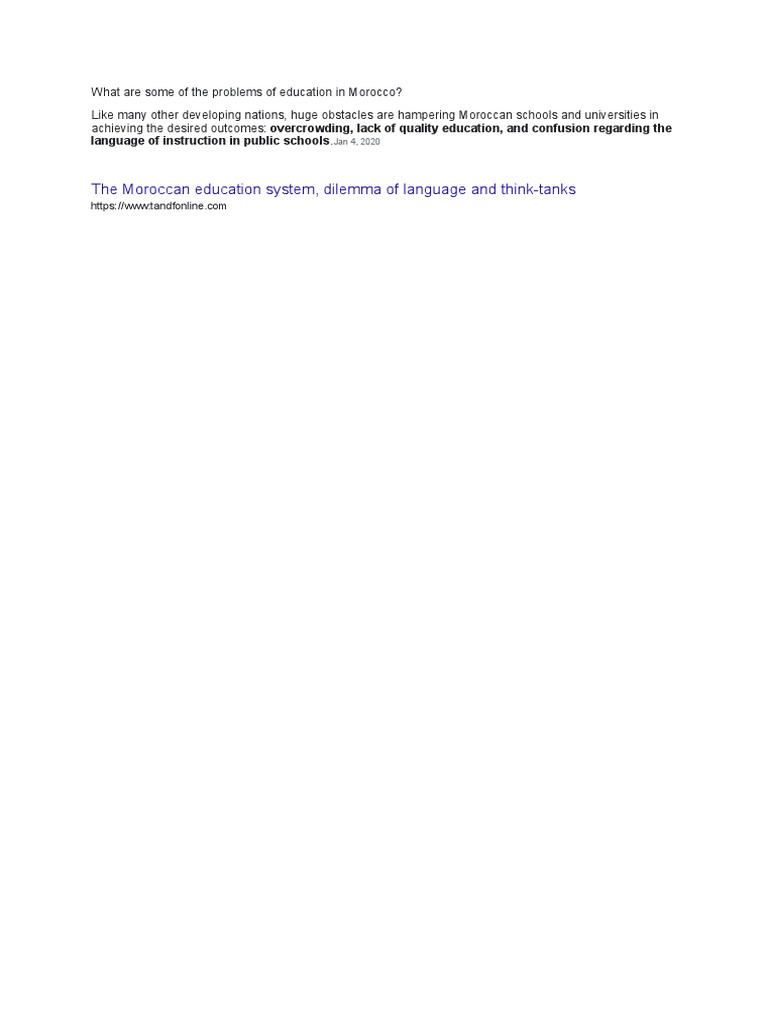 Moroccan Education | PDF