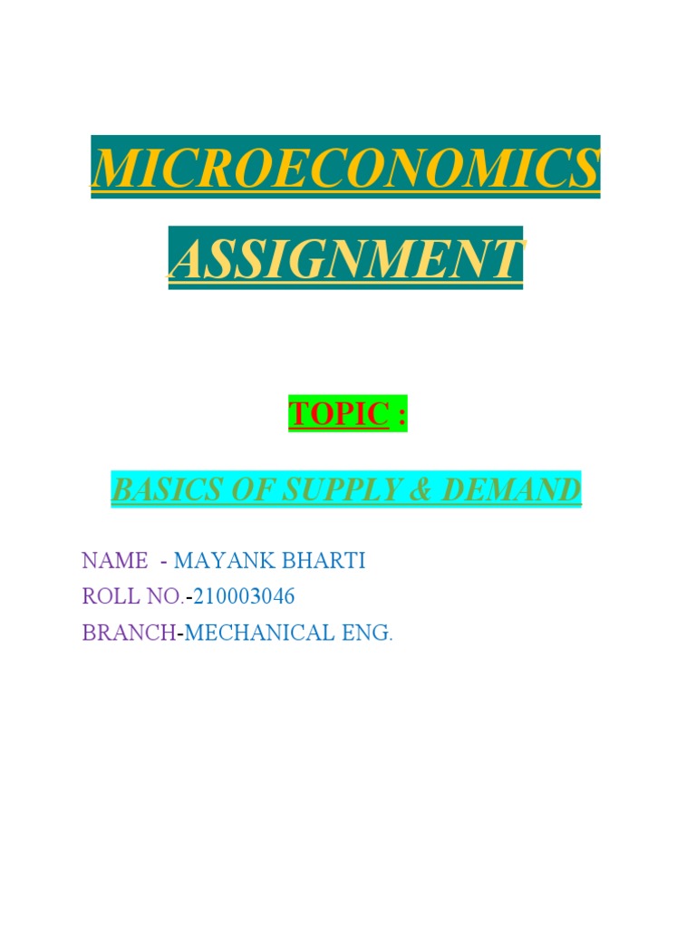 MicroEconomics Assignment | PDF | Elasticity (Economics) | Price ...