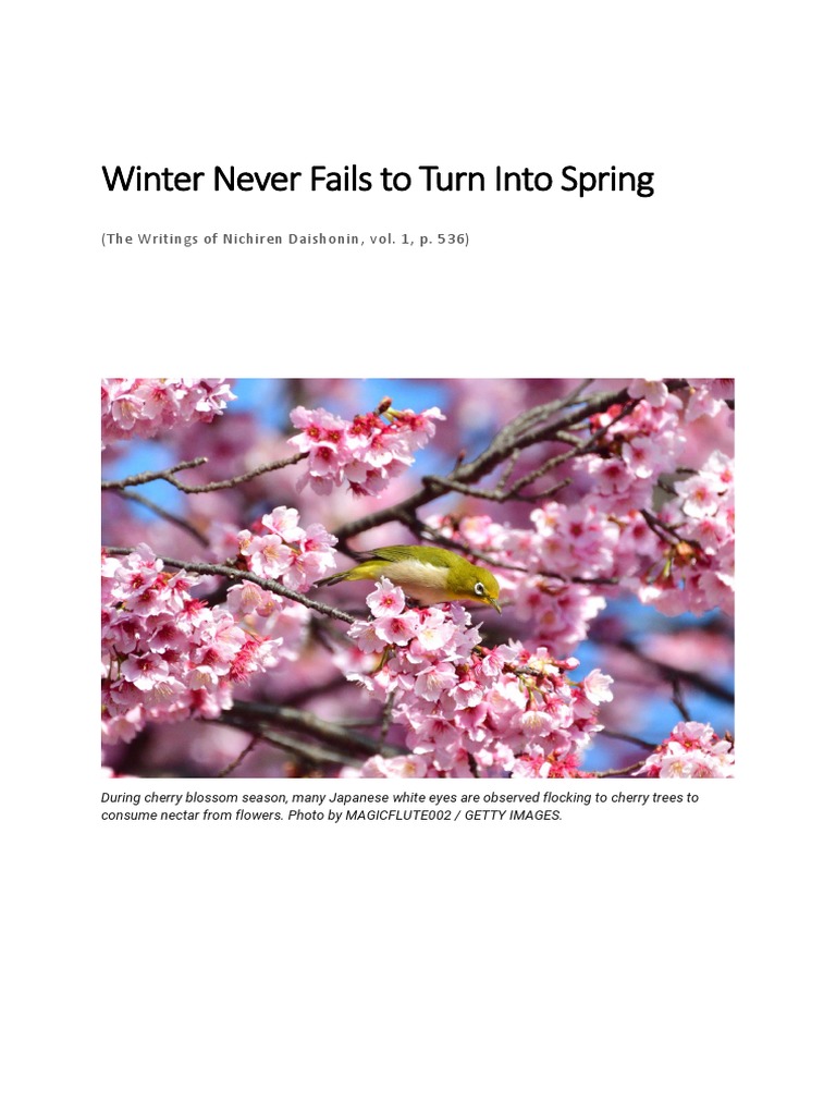 Winter to Spring: Nichiren's Teachings | PDF | Nichiren | Lotus Sutra