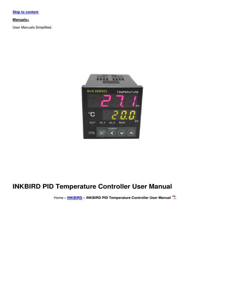 Pid Temperature Controller Manual | PDF | Hysteresis | Sensor