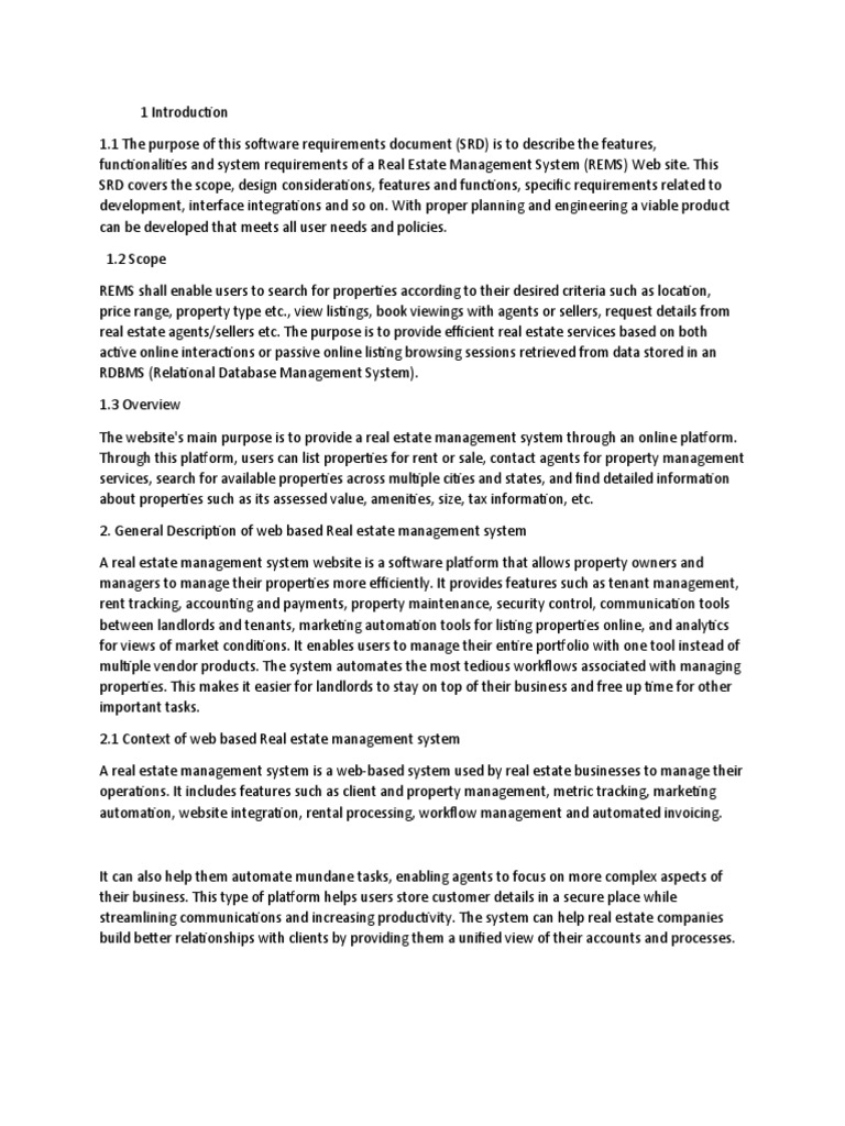 1 Introduction | PDF | Property Management | Websites