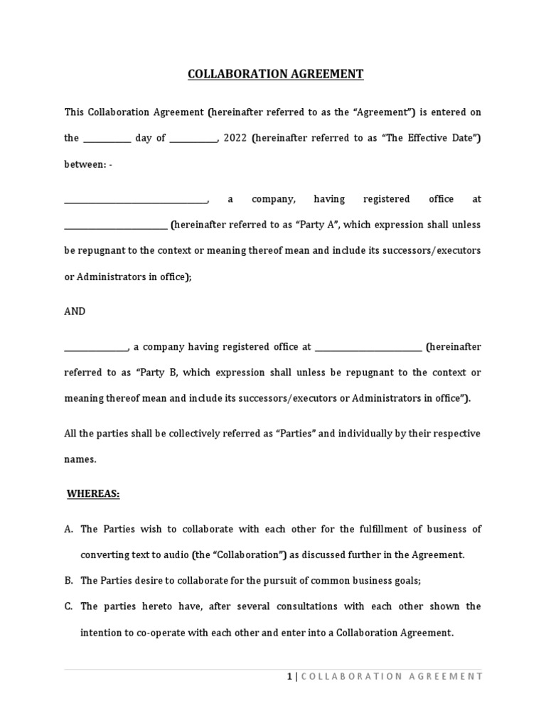 Collaboration Agreement | PDF