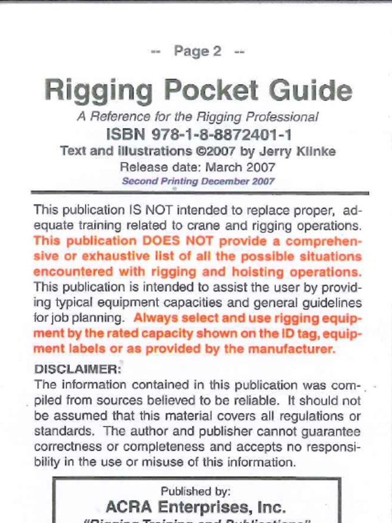 Rigging Pocket Guide | PDF