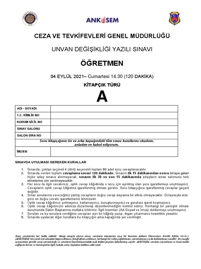 CTE - 2021 - YYlY - GYS - Ve - UD - SYnavY - OYretmenlik - A - Soru ...