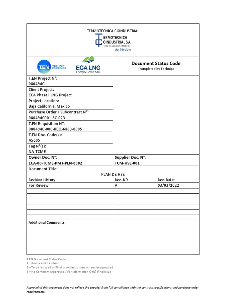 ECA 00 TCME PMT PLN 0002 - RevA | PDF | Technology & Engineering
