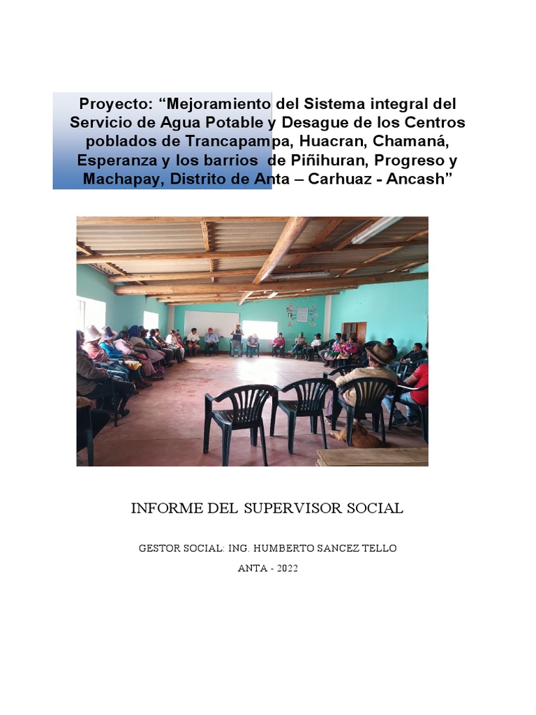 Informe Social - Saneamiento | PDF | Saneamiento | Agua