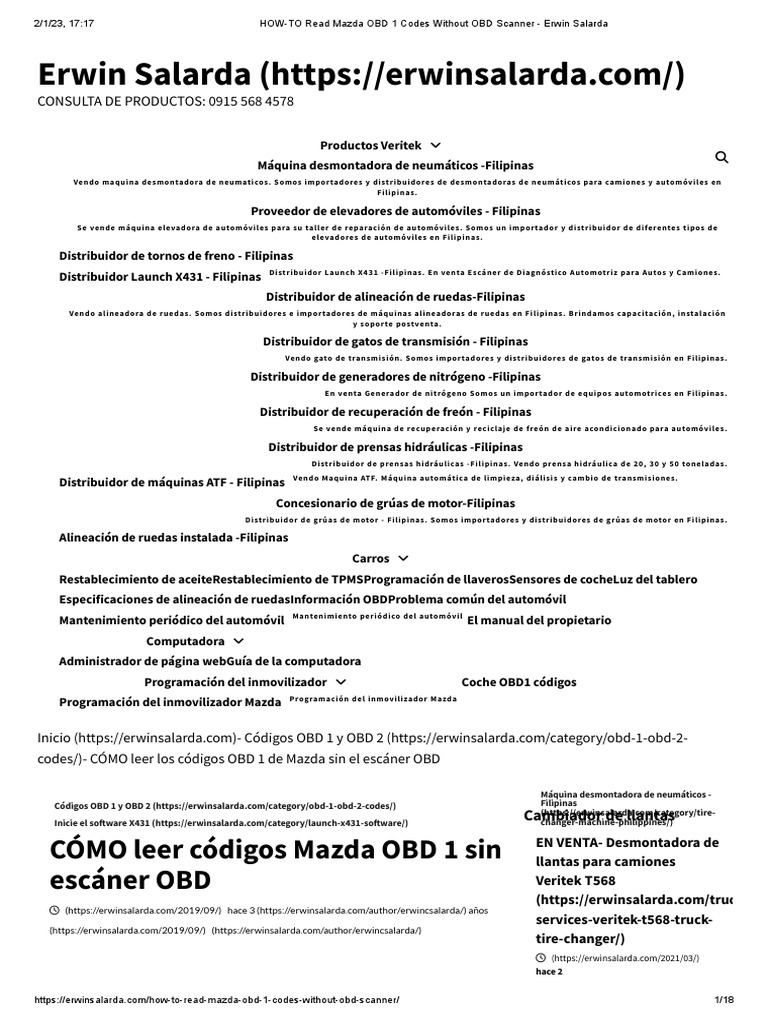 HOW-TO Read Mazda OBD 1 Codes Without OBD Scanner - Erwin Salarda | PDF ...
