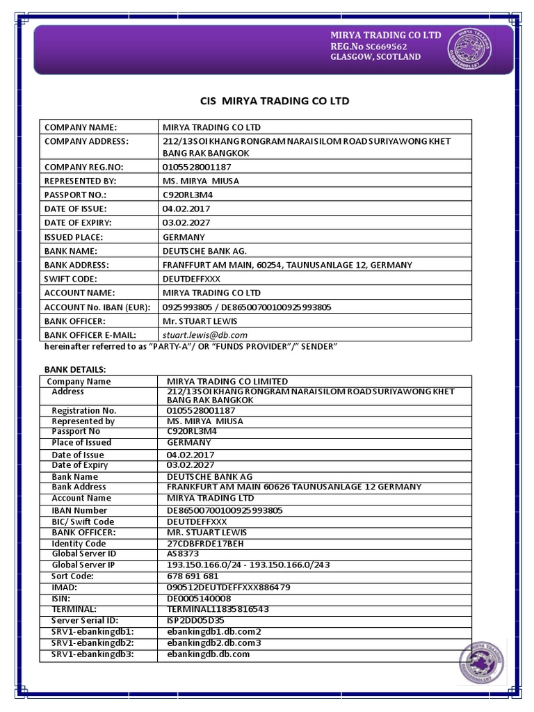 Mirya Trading Co Ltd Overview | PDF | Written Communication | Computer Data