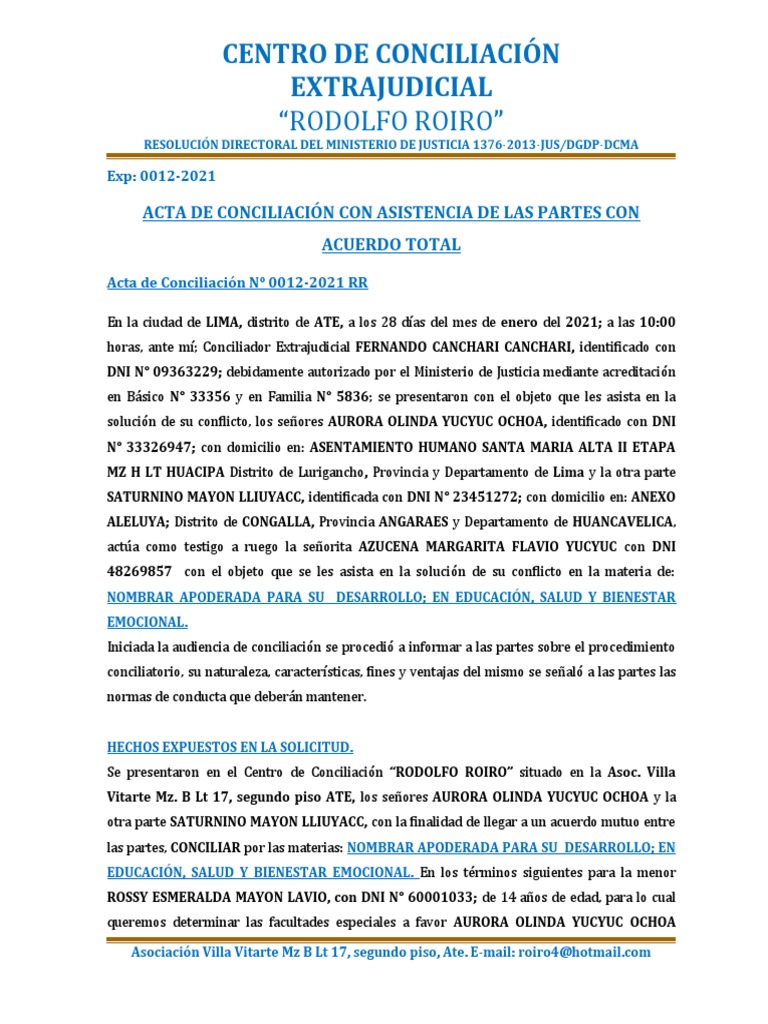 ACTA 0012-2021 Poder | Descargar gratis PDF | Gobierno | Conflicto ...