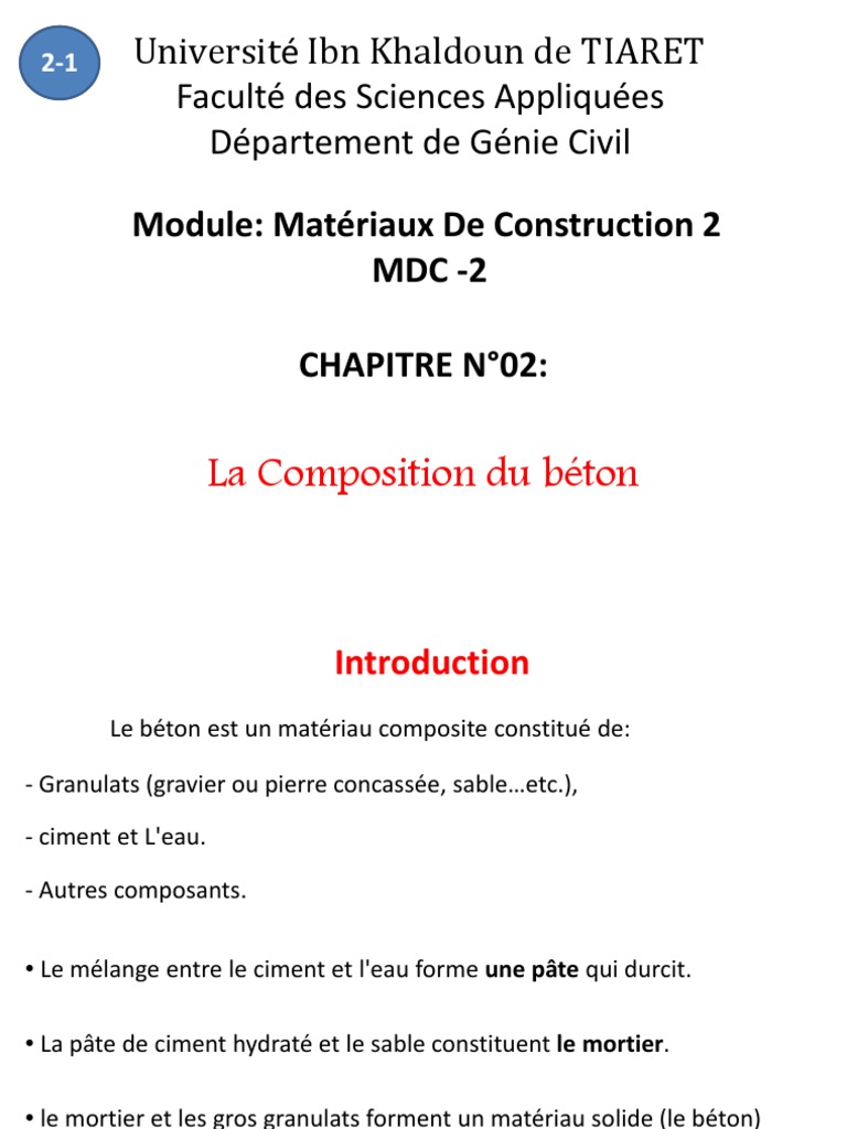 Composition du béton et ses éléments | PDF | Béton | Ciment