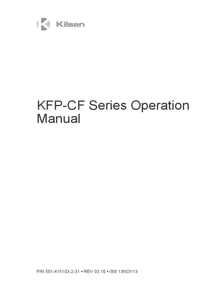 501-415103-2-31 (En) R03.10 KFP-CF Series Operation Manual | PDF ...