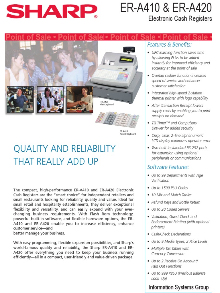 Sharp Era420 | PDF | Point Of Sale | Computer Science