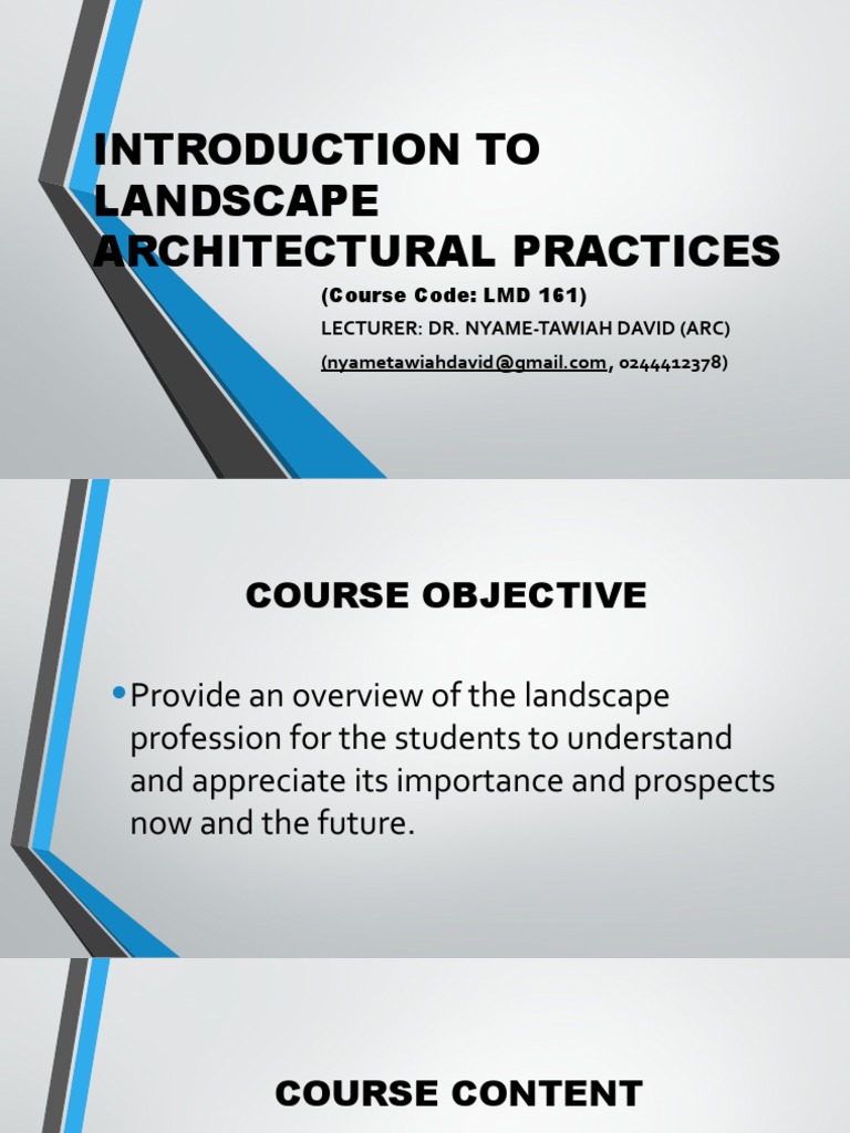 Introduction To Landscape Architectural Practices | PDF