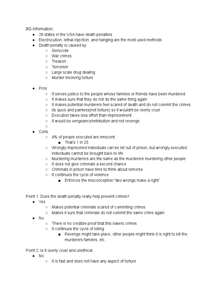 Is The Death Penalty Ethical-1 | PDF | Capital Punishment | Life ...
