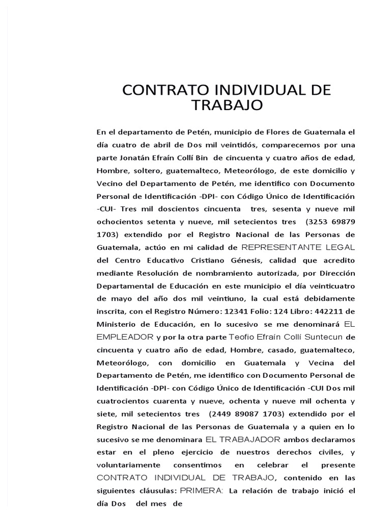 Contrato | PDF | Guatemala