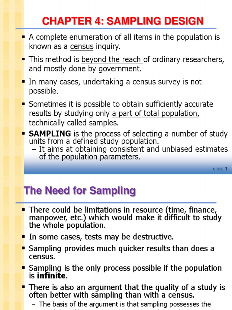 Chapter 4 Sampling Design | PDF | Computers