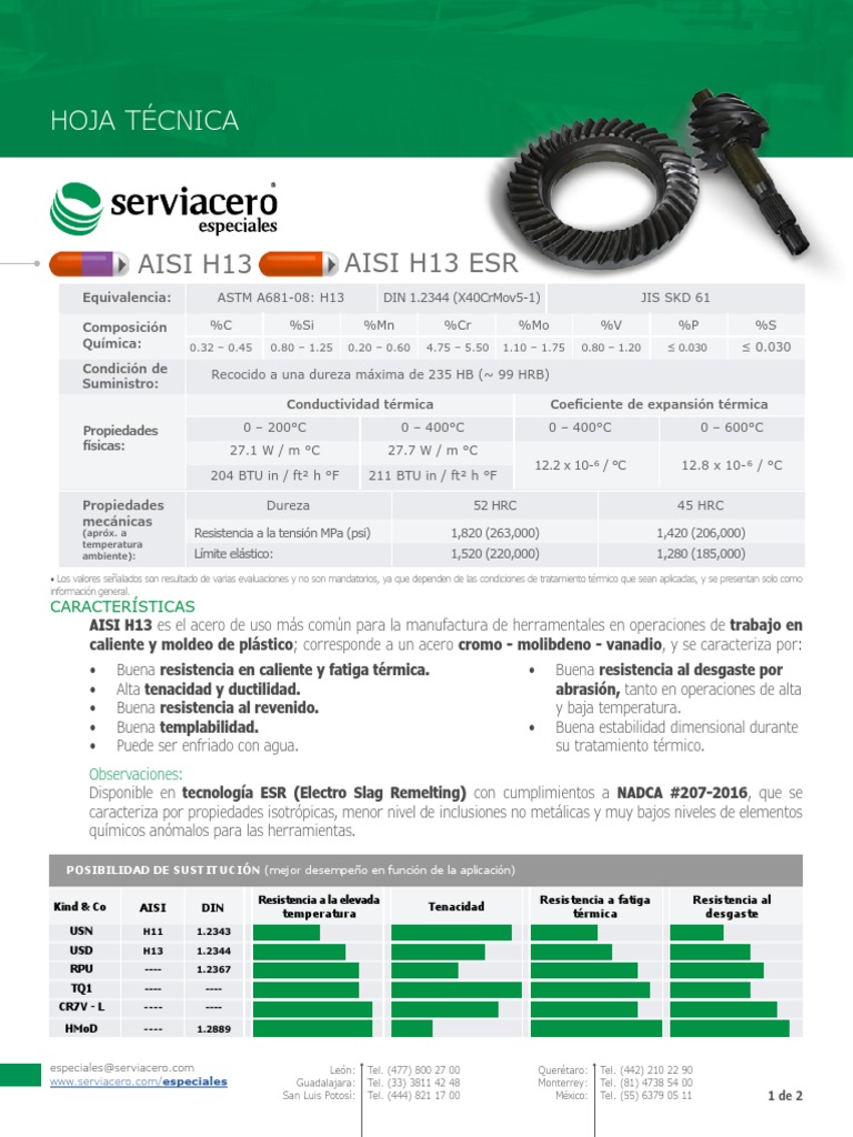 64-H13 Esr | PDF | Tratamiento a base de calor | Sector secundario de la economía