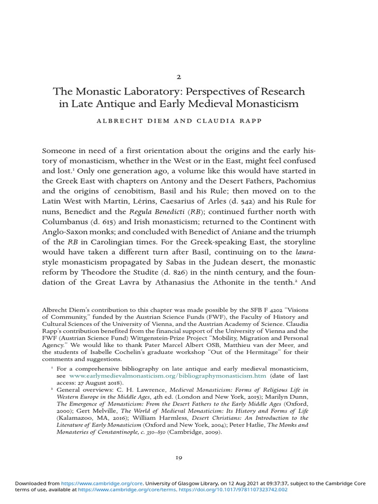 Diem Rapp2020 | PDF | Christian Monasticism | Monasticism