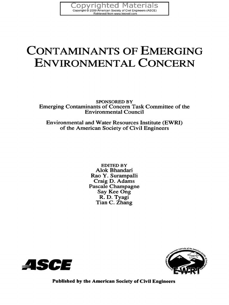 Emerging Environmental Concern: Contaminants OF | PDF | Water Treatment ...