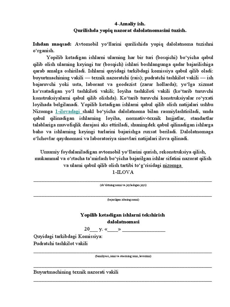 4-Amaliy Mashg'ulot | PDF