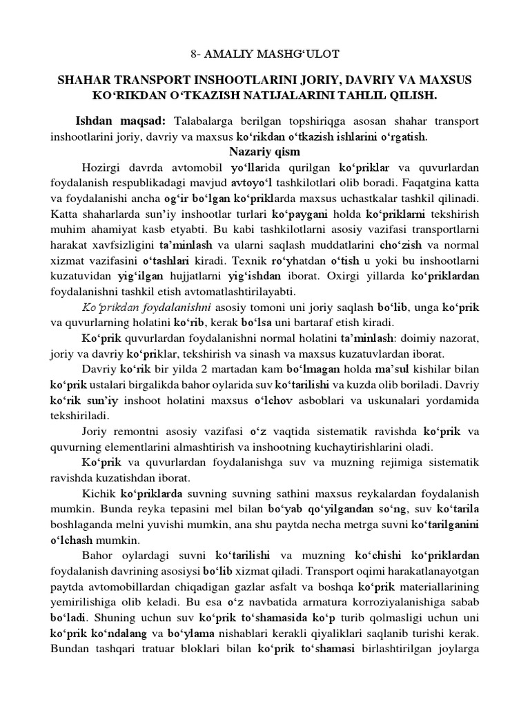 8 - Amaliy Mashg Ulot | PDF