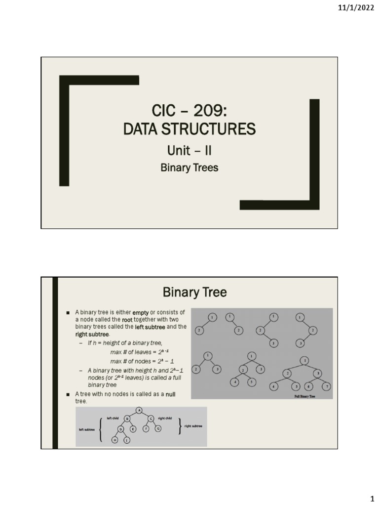 2 - 3 Binary Trees | PDF | Applied Mathematics | Computer Science