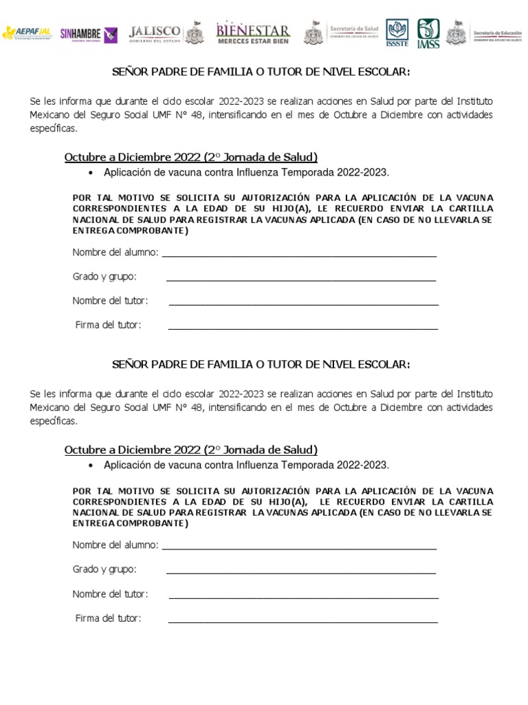 Recado Escolar 2da JNSP | PDF